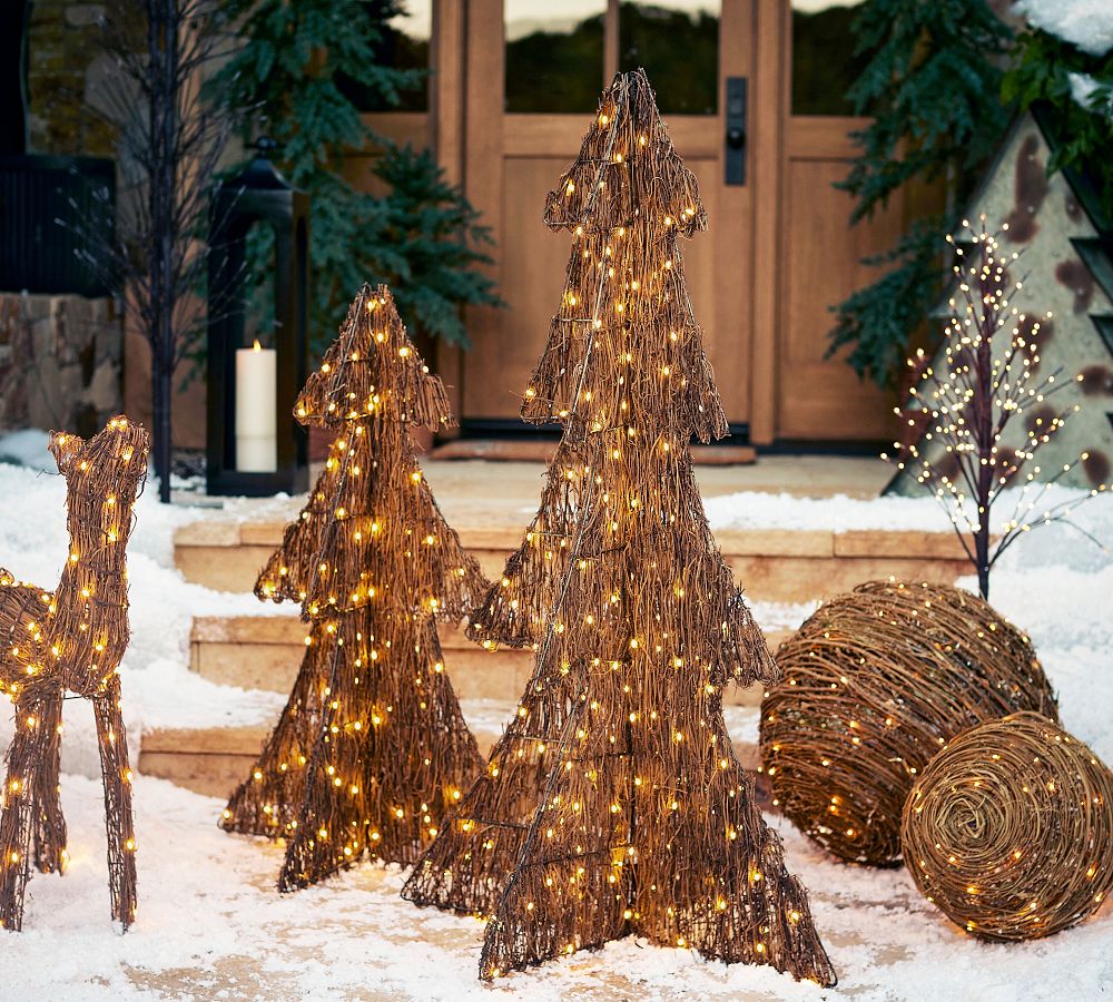 Lit Twinkle Rattan Tree | Pottery Barn