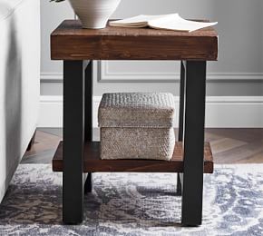 Griffin Rectangular Reclaimed Wood End Table with Shelf | Pottery Barn