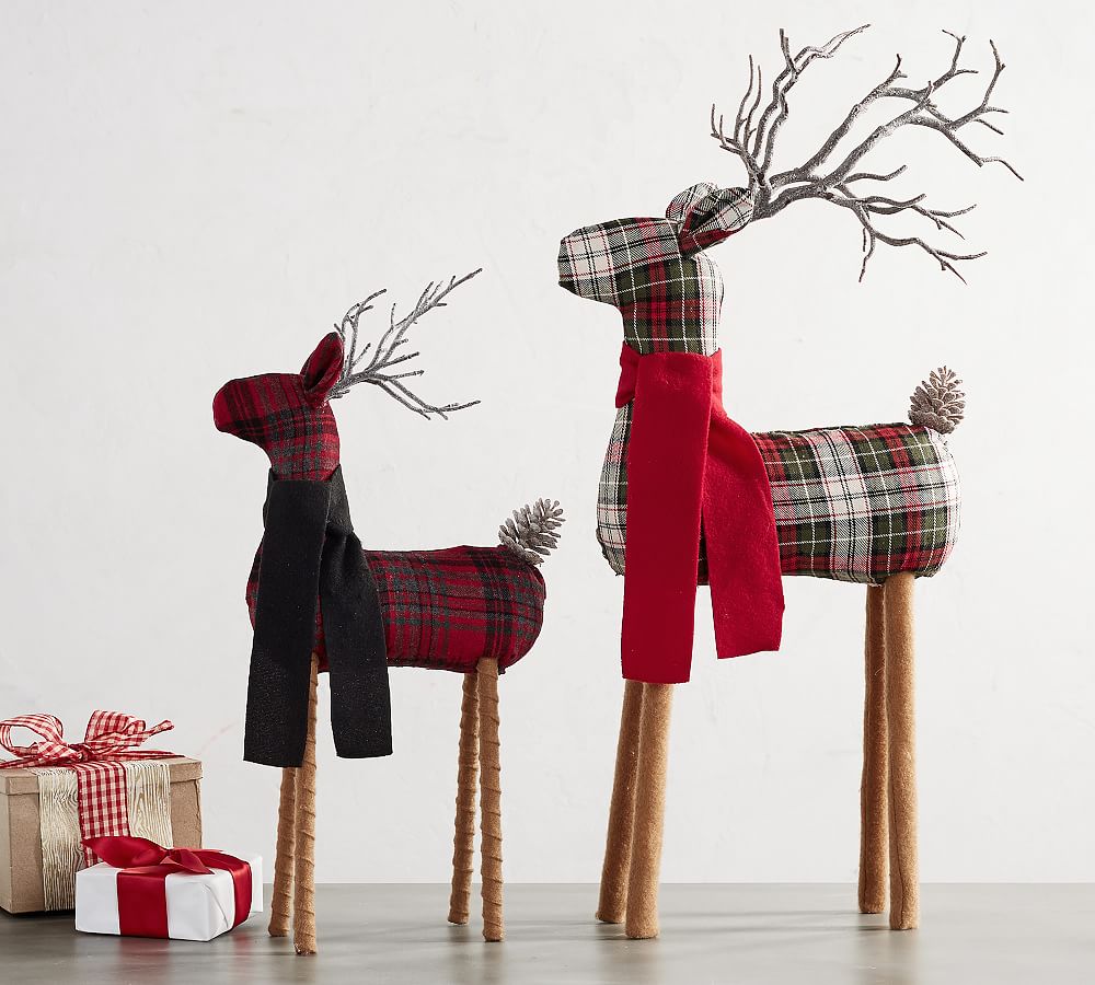 Plaid Reindeer Objects | Pottery Barn
