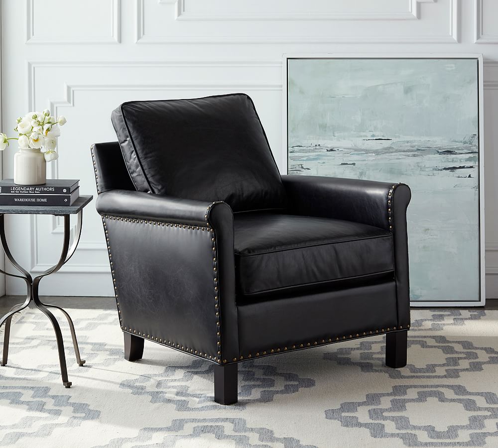Tyler Roll Arm Leather Chair | Pottery Barn