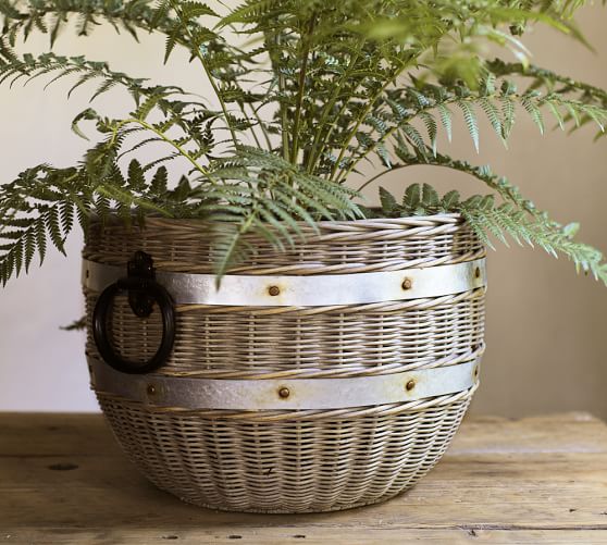 Cask Round Laundry Basket | Pottery Barn