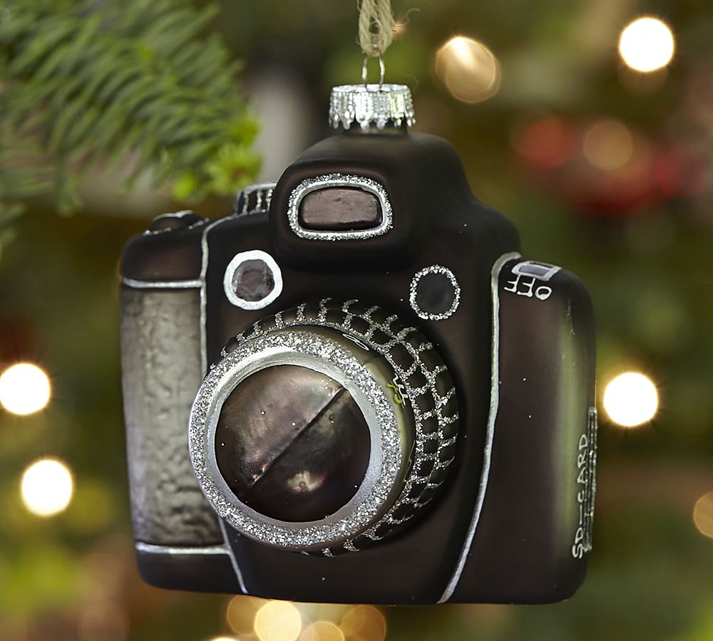 Vintage Camera Glass Christmas Ornament | Pottery Barn