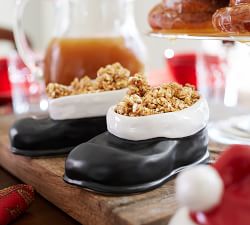 Santa Boot Snack Bowls | Pottery Barn