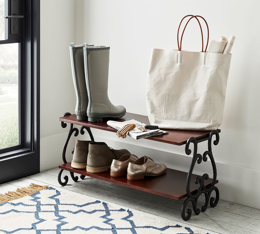 Moran Mango Wood Shoe Rack | Pottery Barn