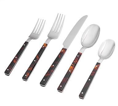 Monique Lhuillier Devon Tortoise Shell Flatware | Pottery Barn