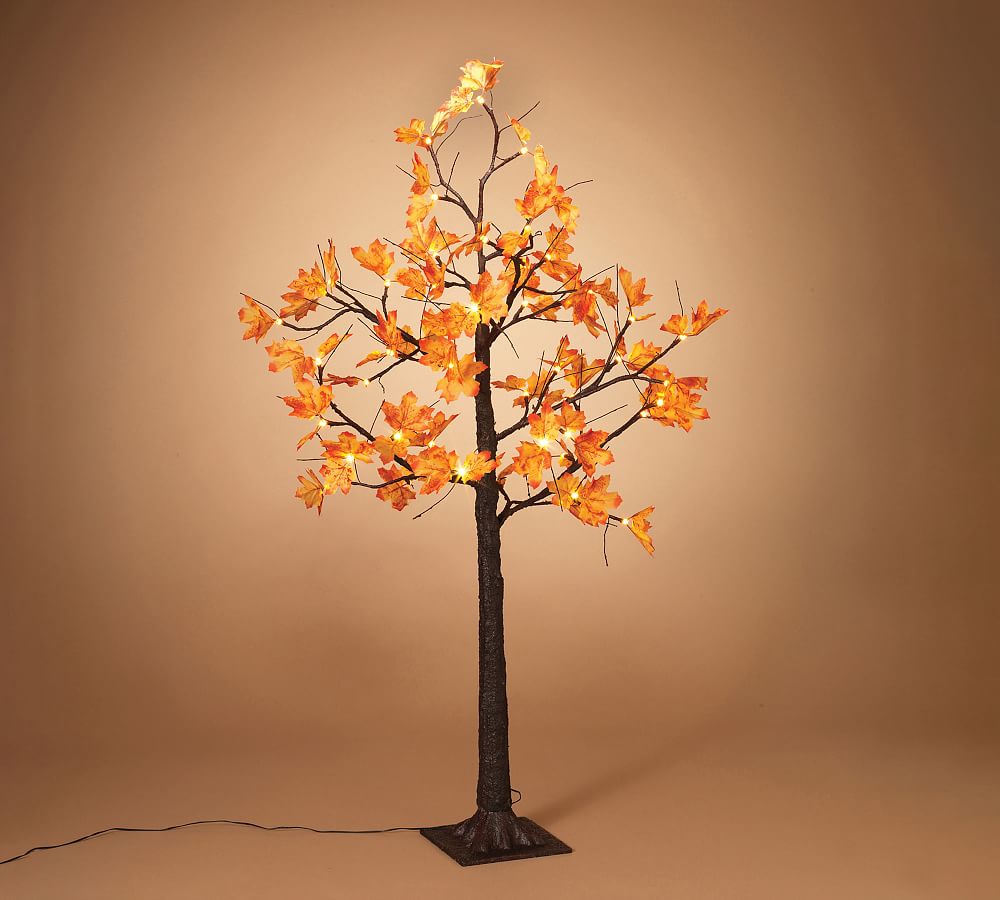 Open Box: Electric Maple Leaf Tree with Warm White Lights | Pottery Barn