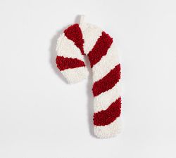 Cozy Teddy Candy Cane Shaped Stocking | Pottery Barn