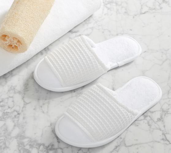 Waffle Weave Resort Slippers | Pottery Barn