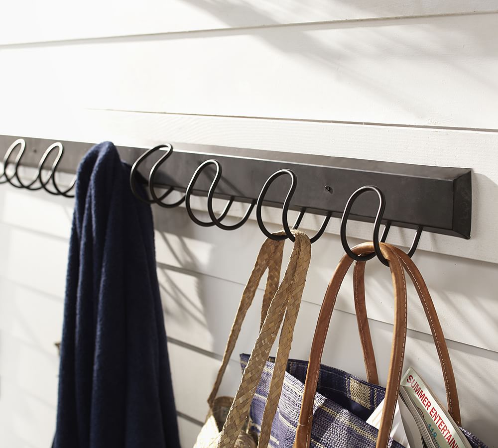 Kellan Wall-Mount Row of Hooks | Pottery Barn