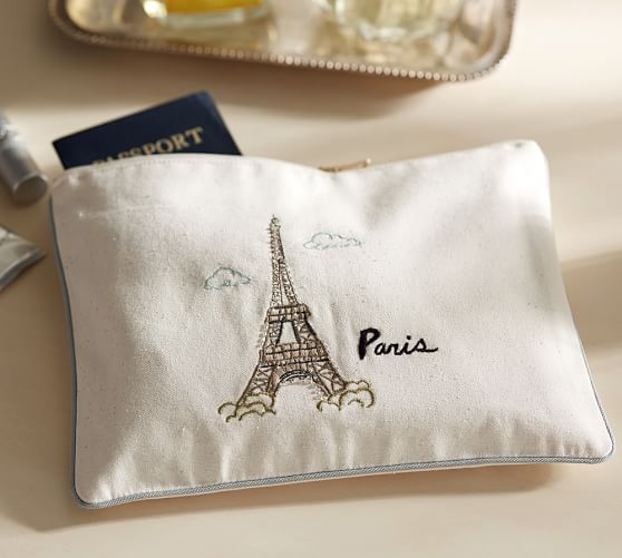 Paris Embroidered Pouch | Travel Accessories | Pottery Barn