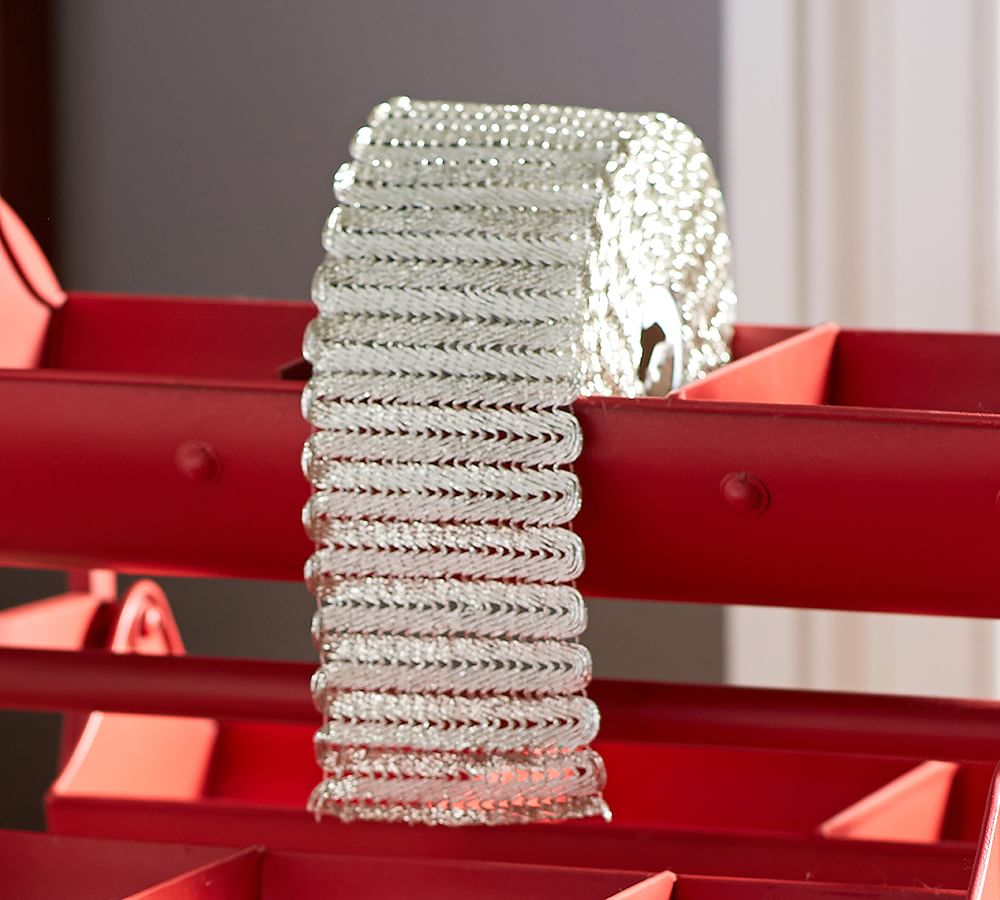 Silver Christmas Ornamental Ribbon | Pottery Barn
