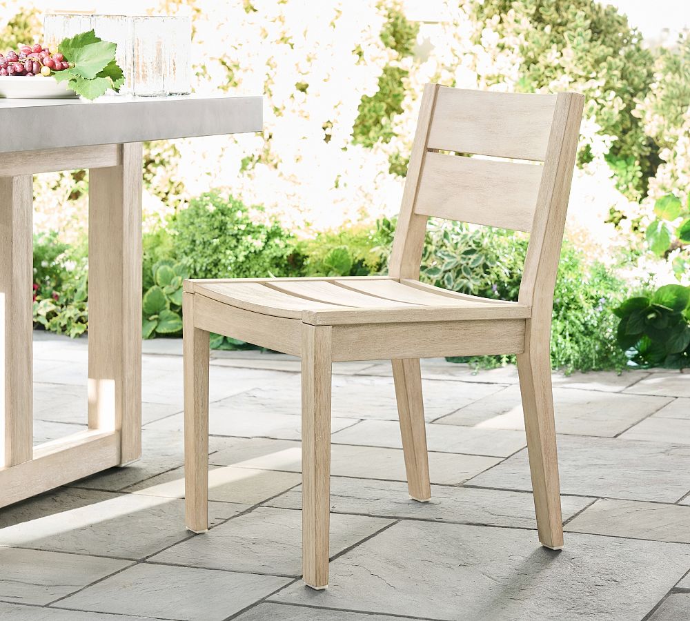 Indio Eucalyptus Modern Outdoor Dining Side Chair, Set of 2 | Pottery Barn