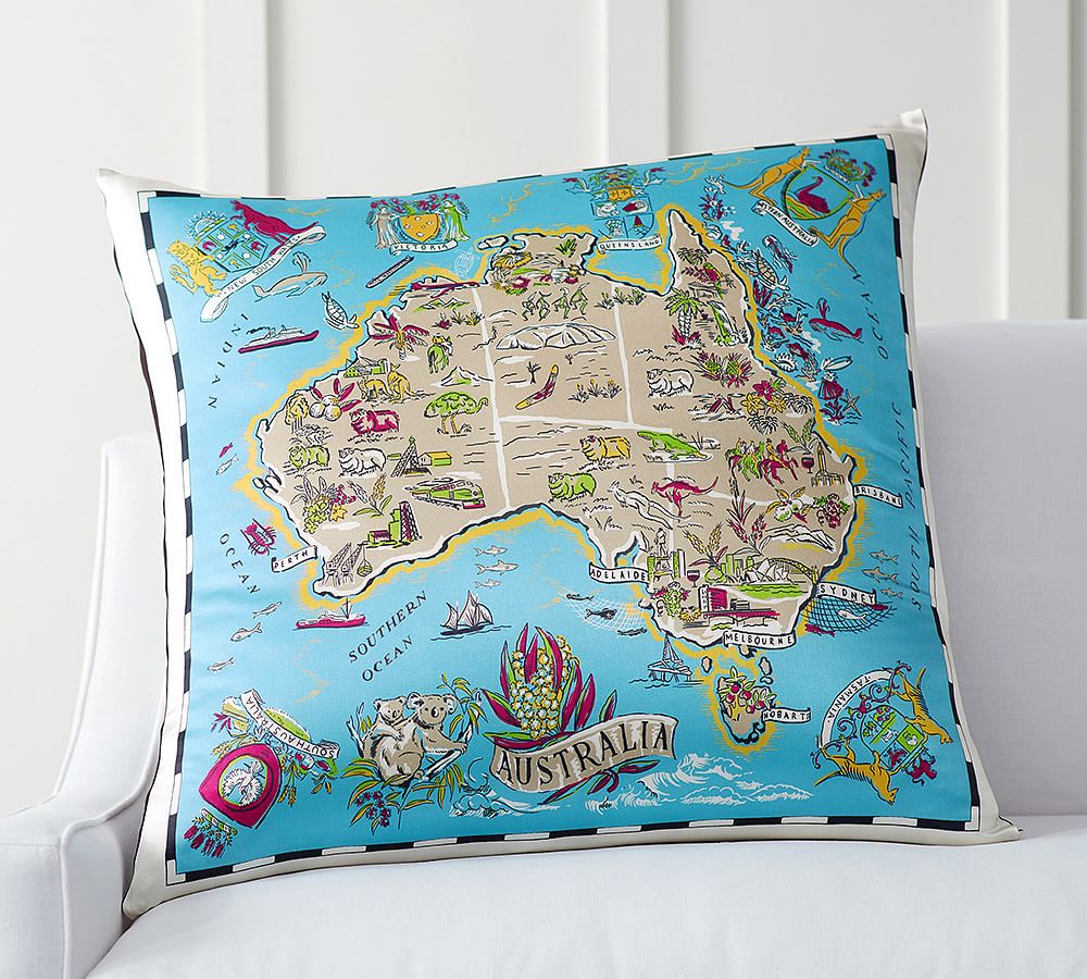 Australia Scarf Print Decorative Pillow Cover | Pottery Barn