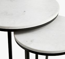 Delaney Round Marble Nesting End Table (18" ) | Pottery Barn