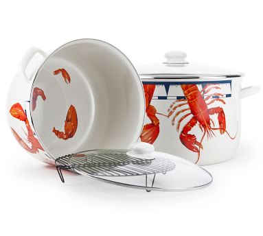 Golden Rabbit Sealife Enamel Stock Pot | Pottery Barn