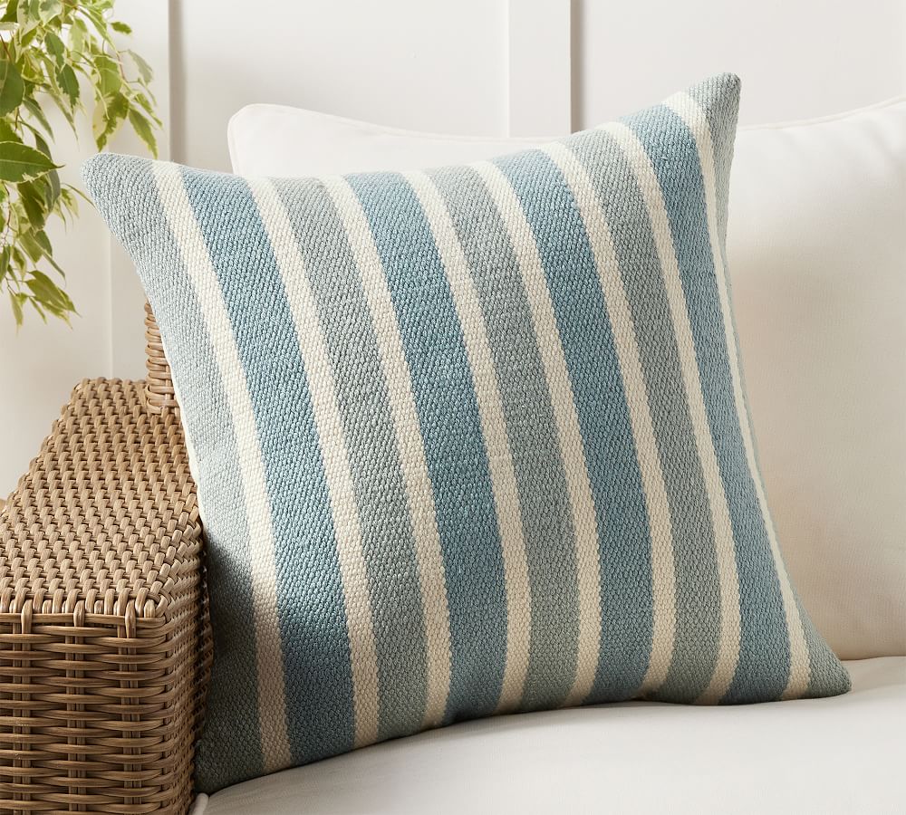 Lopez Striped Outdoor Pillow | Pottery Barn