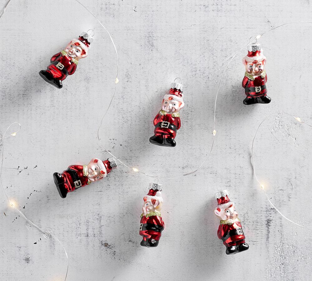 Mercury Mini Elf Christmas Ornament Set | Pottery Barn
