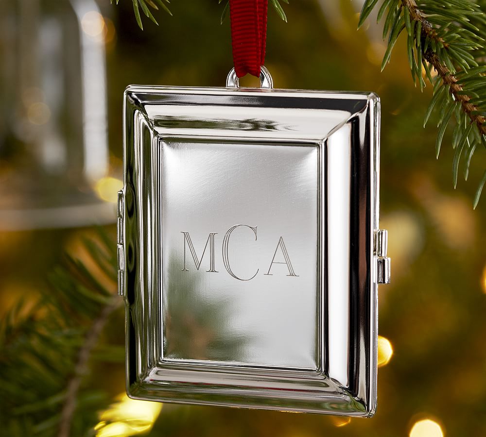 Monogrammable Rectangular Locket Ornament | Pottery Barn