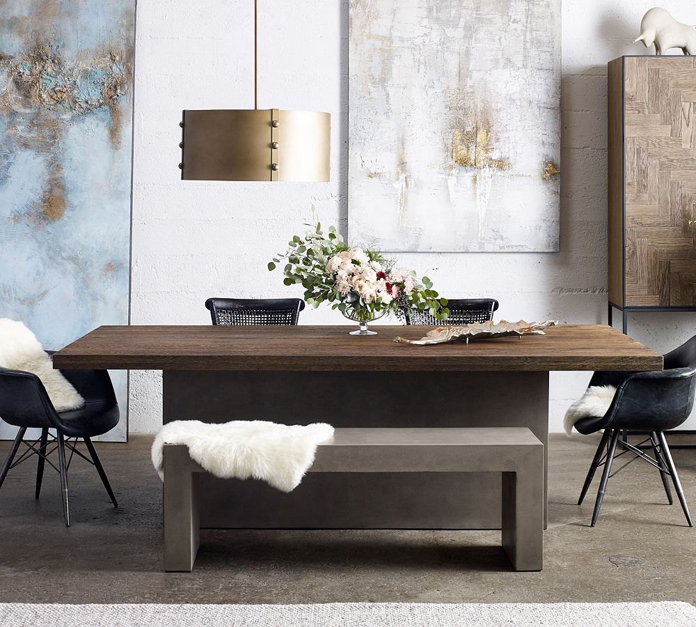 Adonis Concrete Outdoor Dining Bench | Pottery Barn