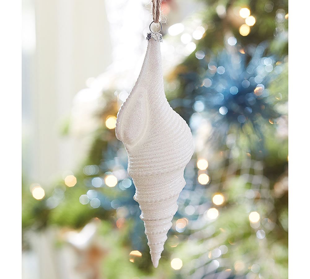 Glitter Conch Shell Christmas Ornament | Pottery Barn