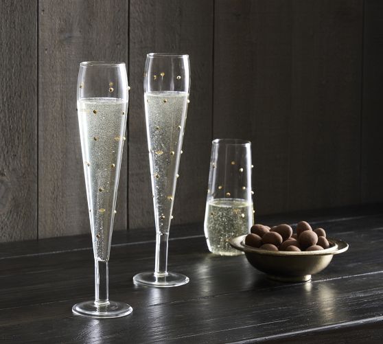 Confetti Celebration Flutes Set of 4 Pottery Barn