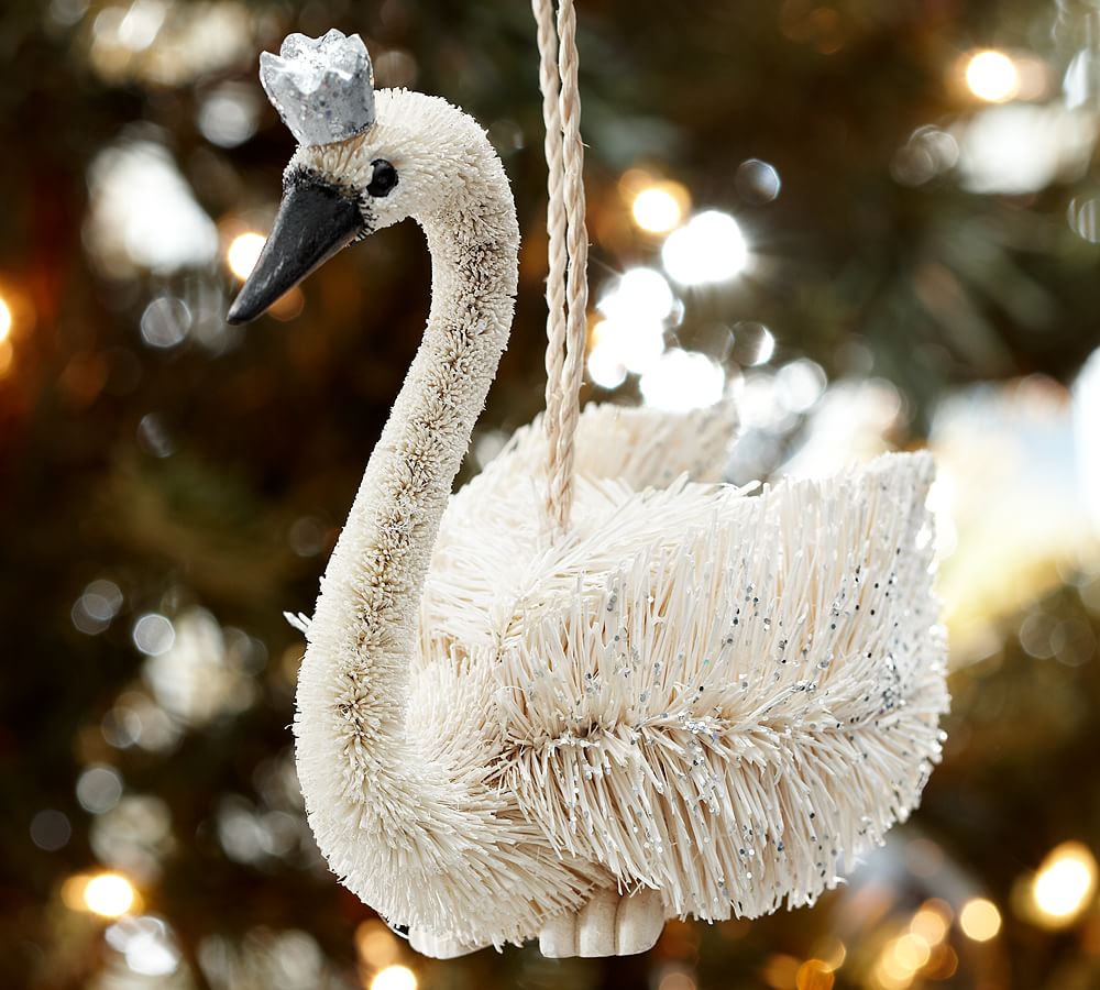 Crowned Swan Christmas Ornament | Pottery Barn