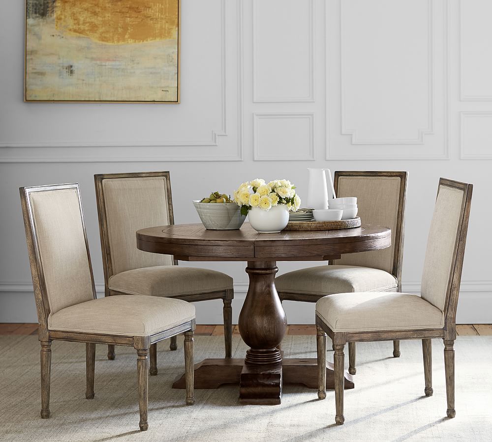 Lorraine Round Pedestal Extending Dining Table (72") | Pottery Barn