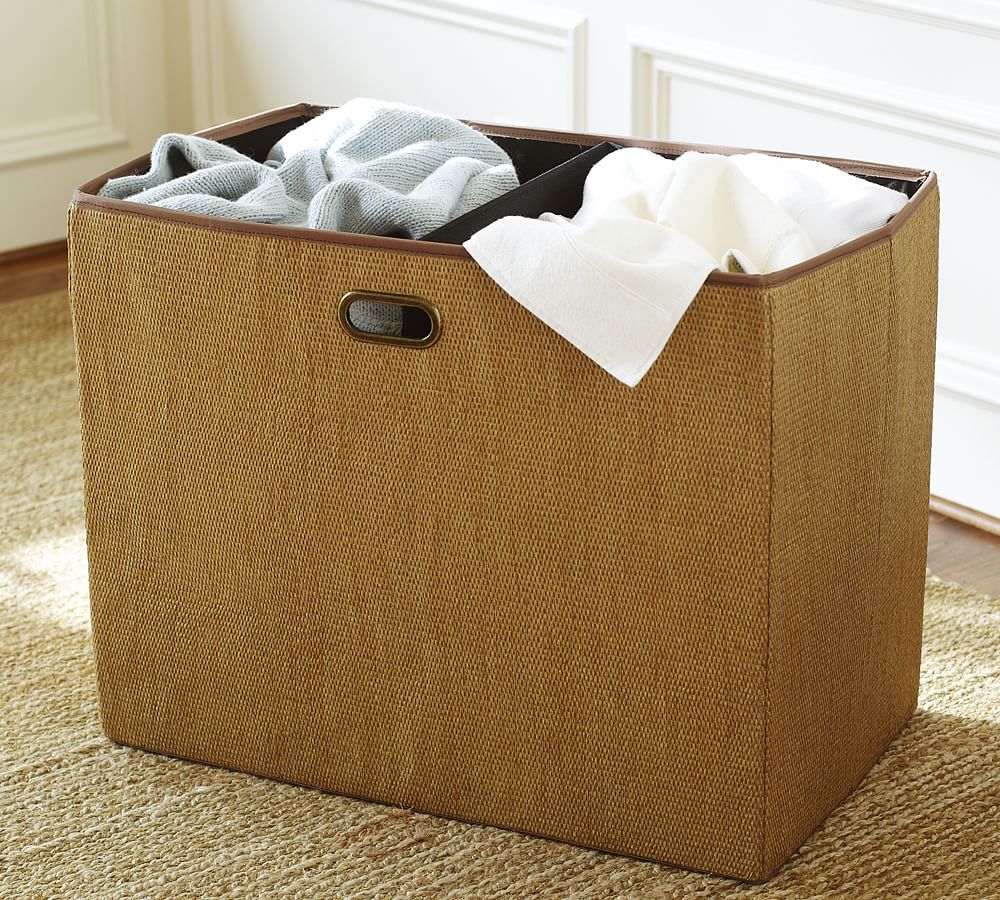 Paloma Collapsible Divided Laundry Hamper | Pottery Barn