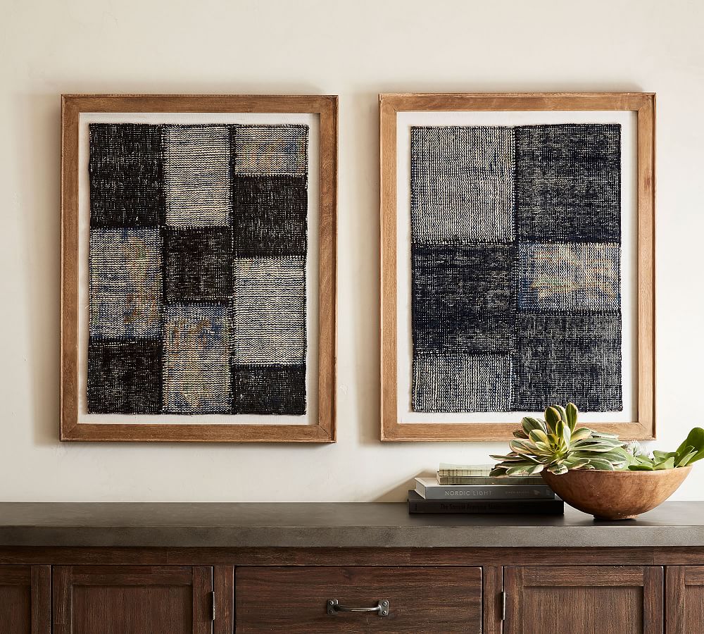 Framed Patchwork Textile Wall Art | Pottery Barn