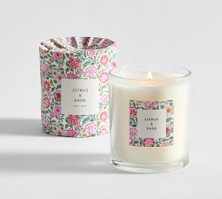 Block Print Paper Wrapped Scented Candle | Pottery Barn