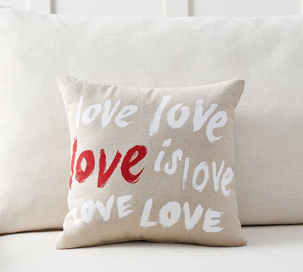 Love is Love Sentiment Decorative Pillow | Pottery Barn