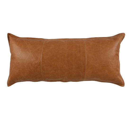 Gaona Leather Long Lumbar Pillow | Pottery Barn
