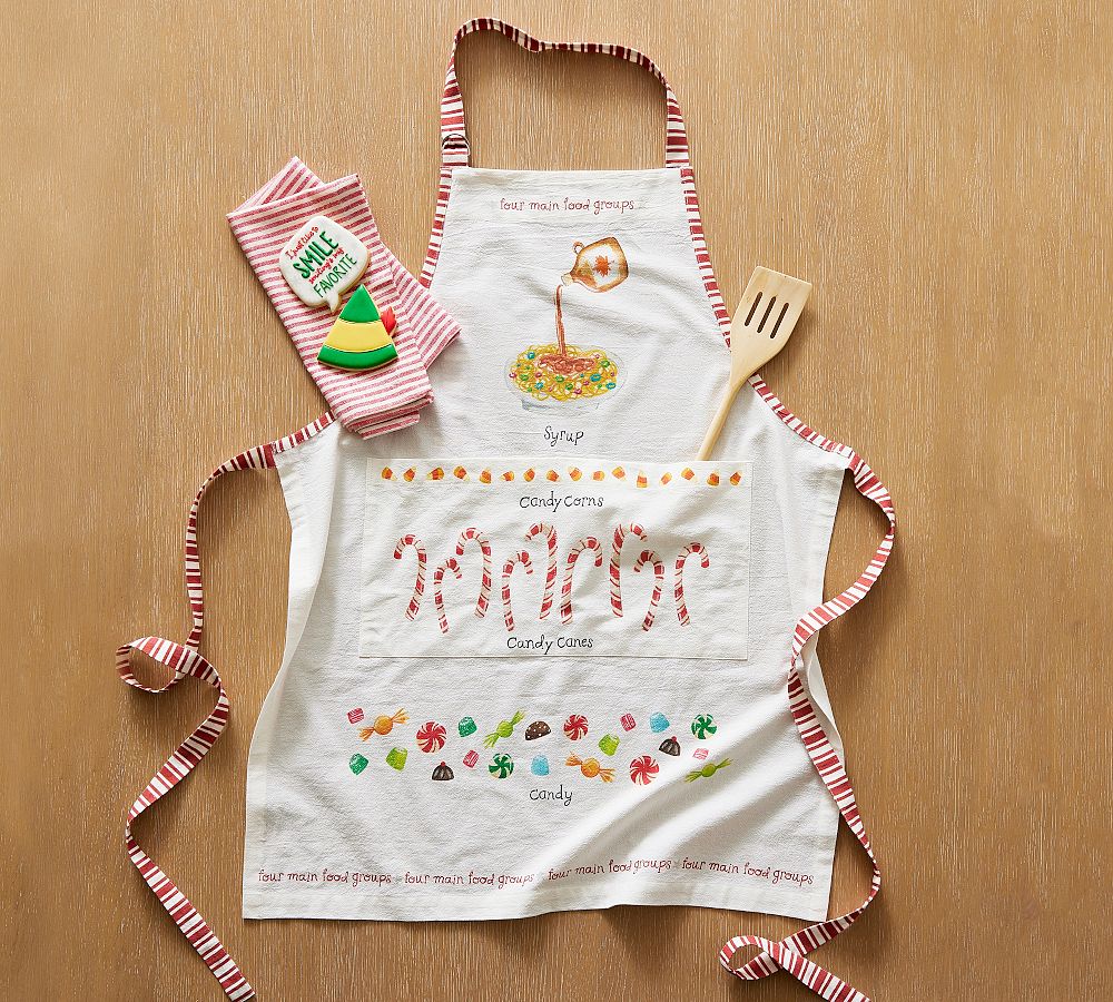 Elf Food Groups Cotton Adult Apron | Pottery Barn