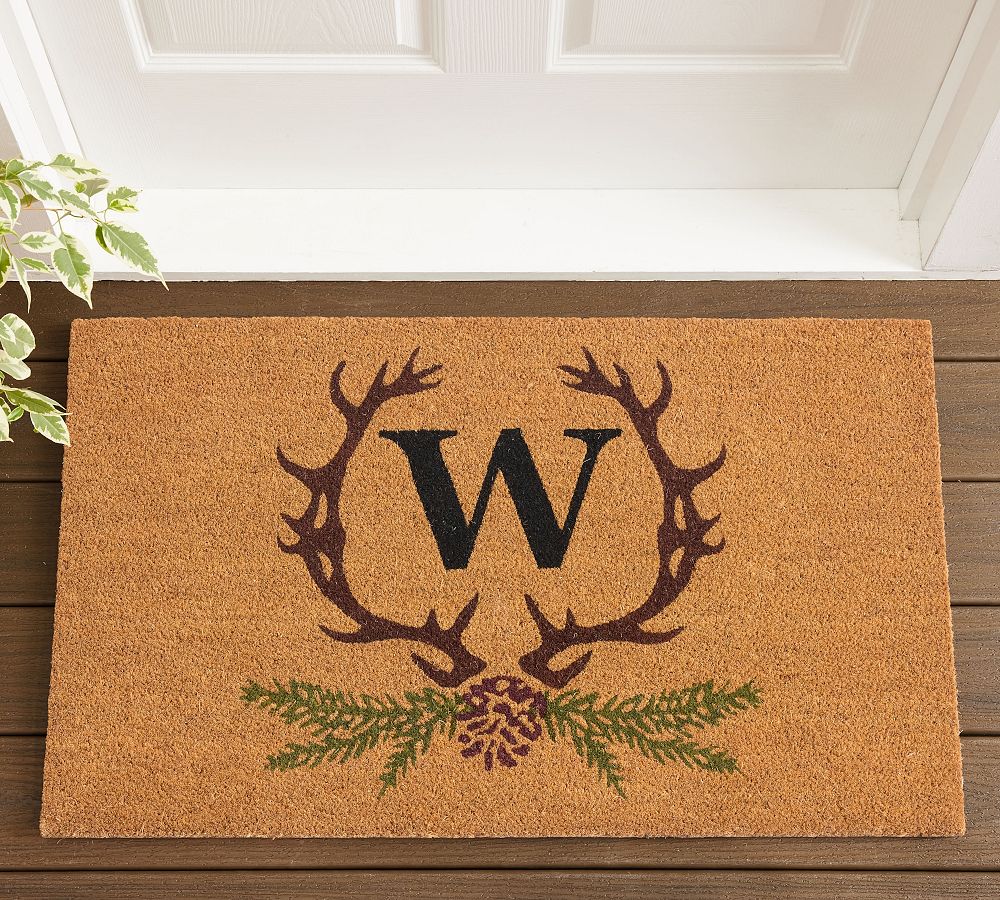 Personalized Antler Crest Doormat | Pottery Barn