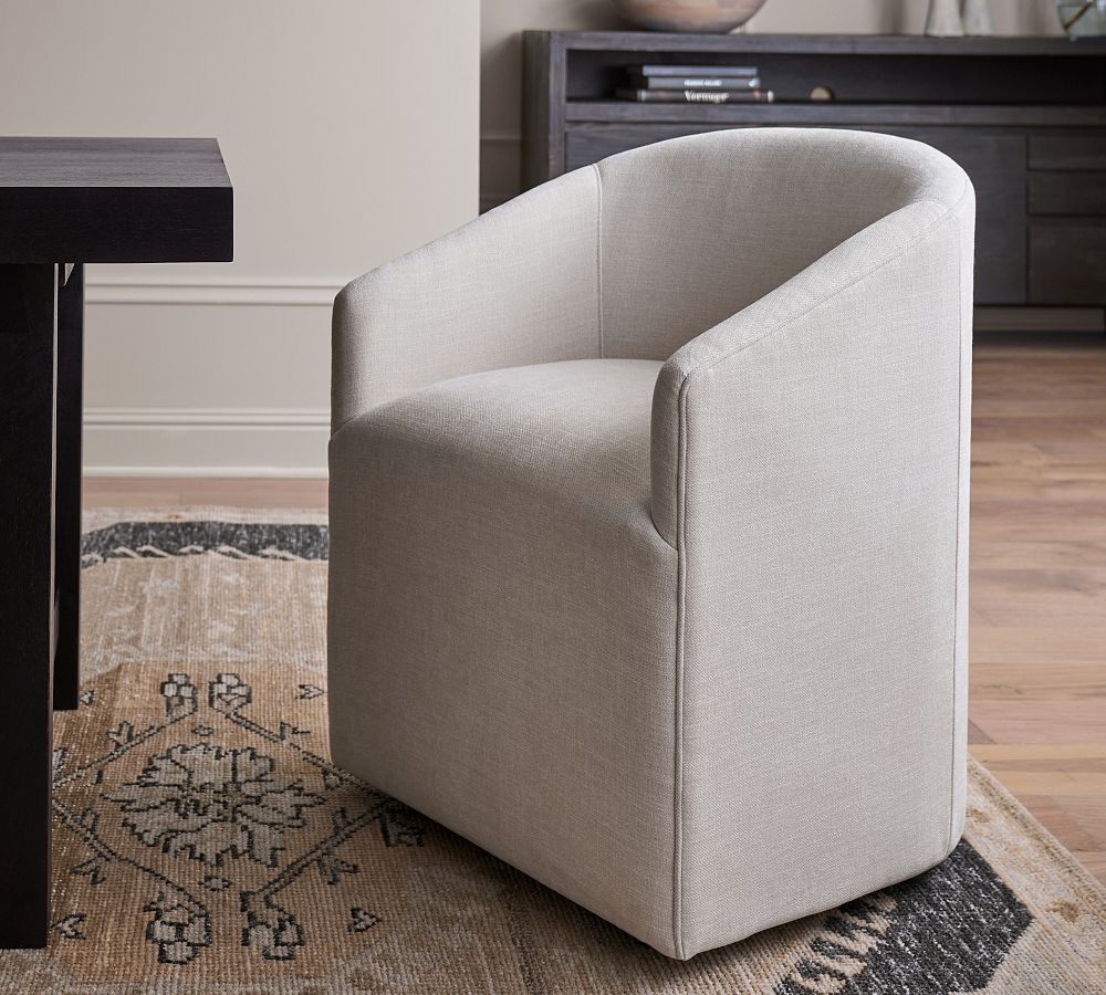 Baldwin Upholstered Barrel Back Dining Chair | Pottery Barn