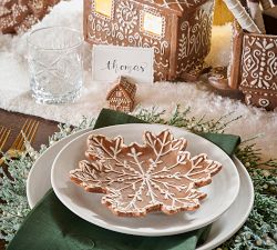 Gingerbread Snowflake Stoneware Appetizer Plates - Set of 4 | Pottery Barn