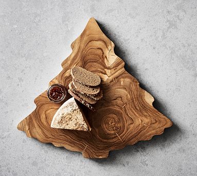 Teak Wood Tree Cheese Board | Pottery Barn