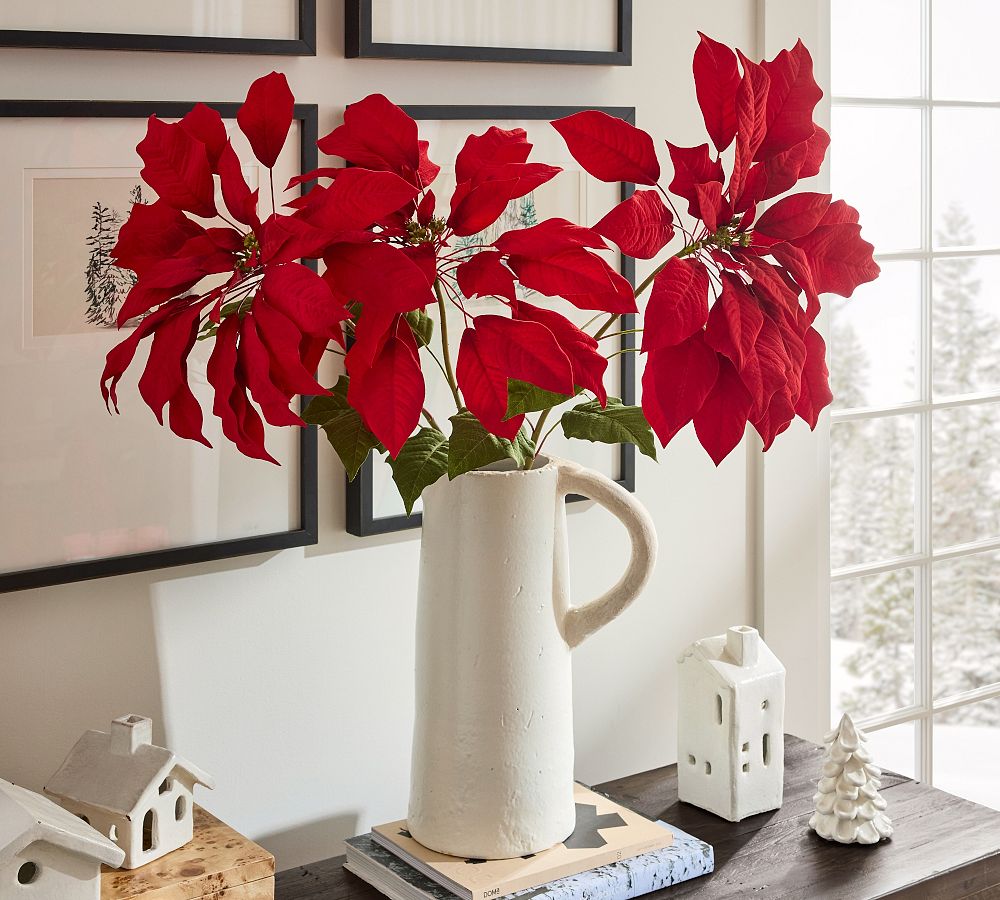 Faux Oversized Poinsettia Stem | Pottery Barn