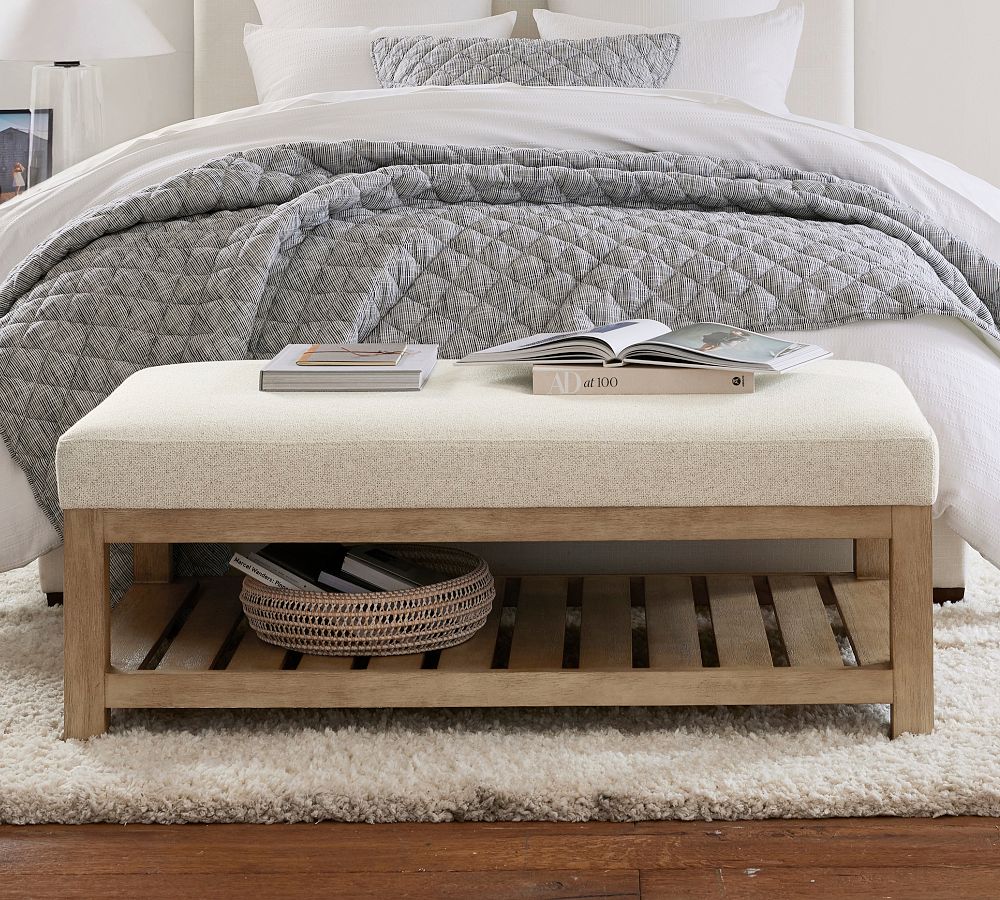 Jake Rectangular Upholstered Ottoman - Timeless Style | Pottery Barn