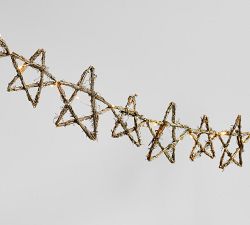 Glitter Rattan Star String Lights | Pottery Barn