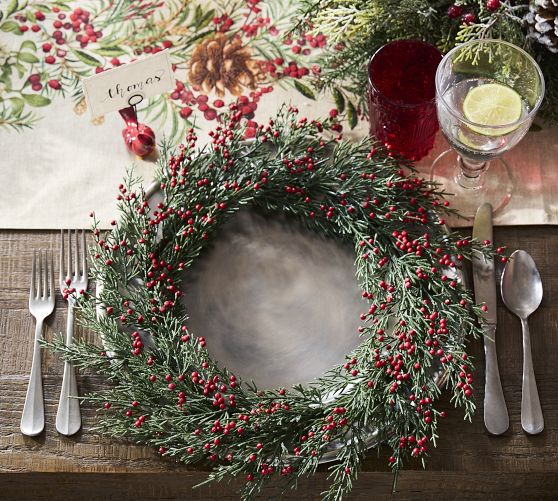 Frosted Juniper Berry Charger Plates | Pottery Barn