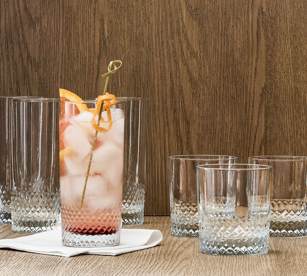 Diamond Cut Cocktail Glasses - Set of 4 | Pottery Barn