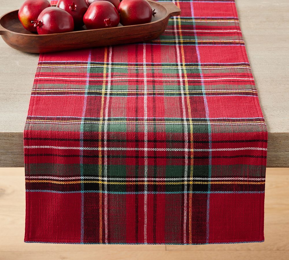 Stewart Plaid Cotton Table Runner | Pottery Barn
