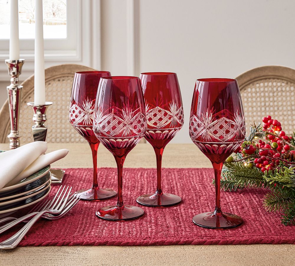 Antique Cut Wine Stem Glasses | Pottery Barn