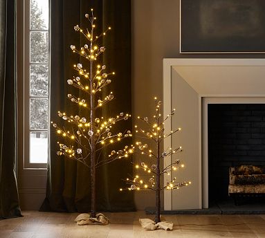 Lit Twinkling Twig Pinecone Tree | Pottery Barn