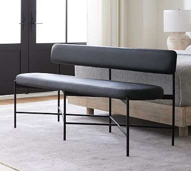 Maison Leather Bench 64 Pottery Barn