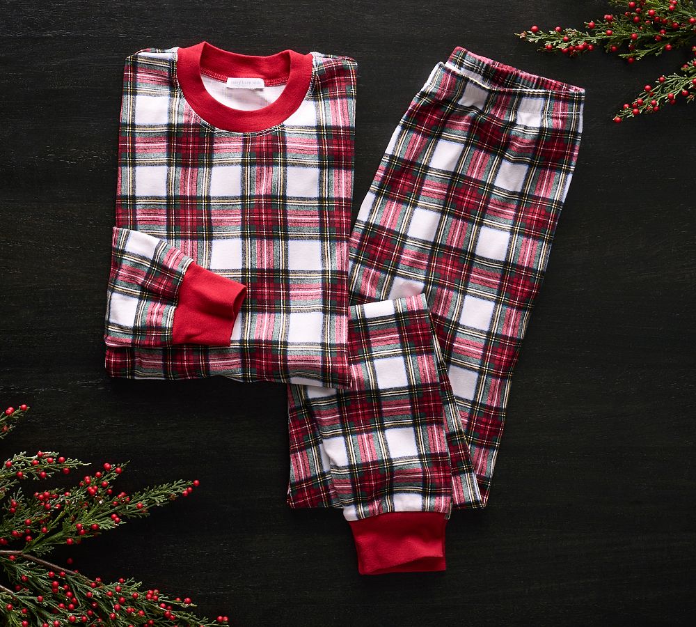 Stewart Plaid Organic Cotton Kids Pajamas | Pottery Barn