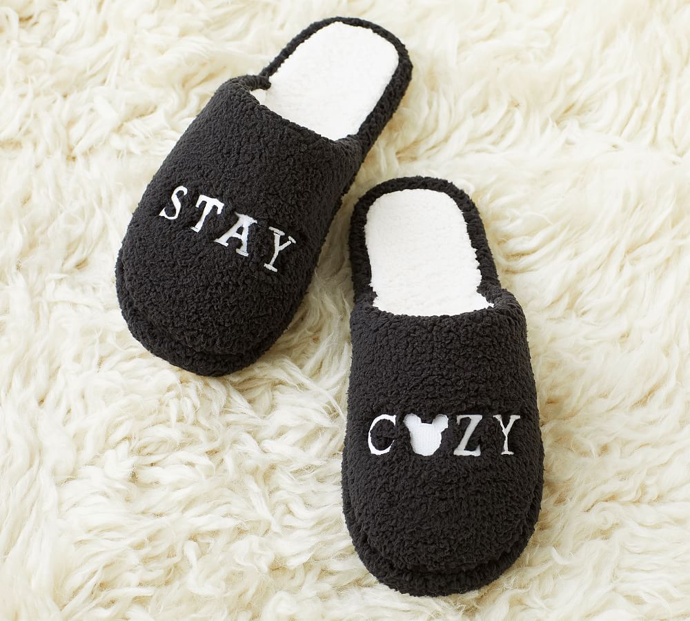 Disney Mickey Mouse Embroidered Slippers | Pottery Barn