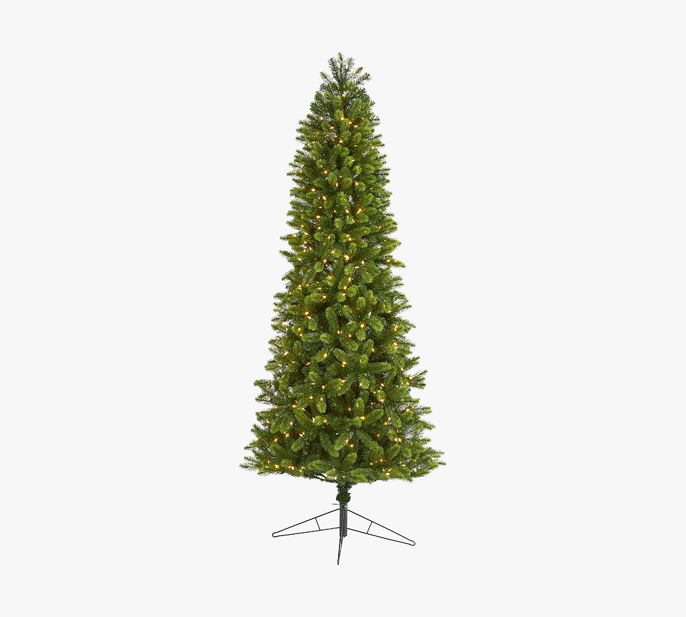 Lit Slim Virginia Spruce Faux Christmas Tree | Pottery Barn