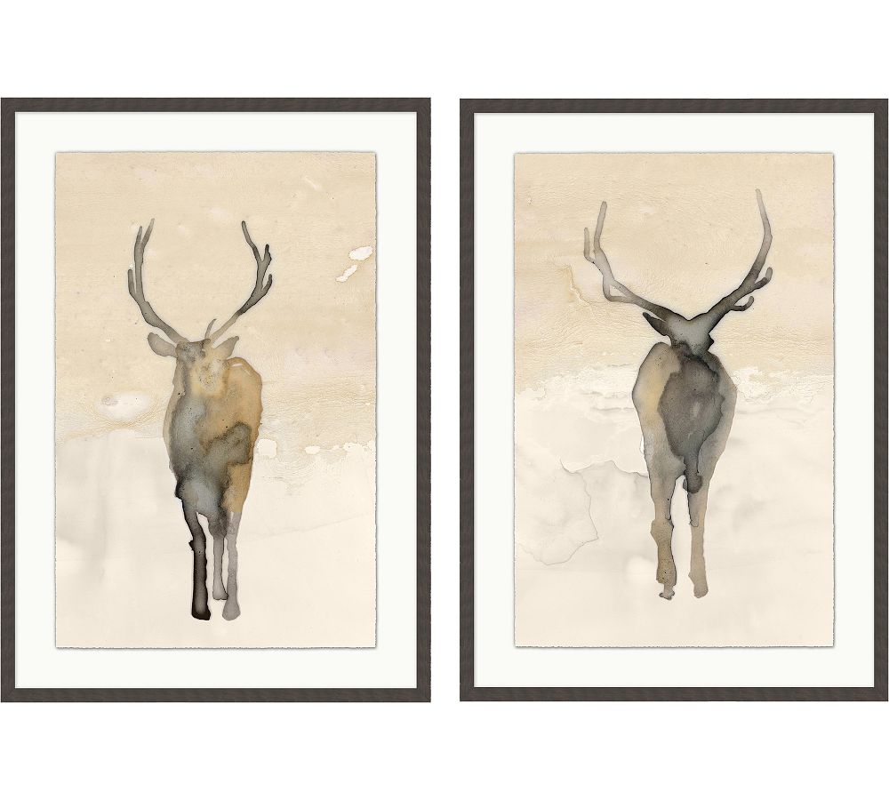 Tonal Elk Framed Print | Pottery Barn